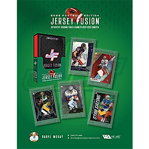 2022 Sportscards Jersey Fusion Football Edition Hobby Box - 1 Original Trading Card with an Authentic Player Worn Swatch or Patch