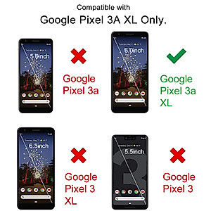 Military Grade Drop Impact for Google Pixel 3A XL Case 360 Metal Rotating Ring Kickstand Holder Magnetic Car Mount Armor Shockproof Case for Google Pixel 3A XL Phone Protection Case (Red)