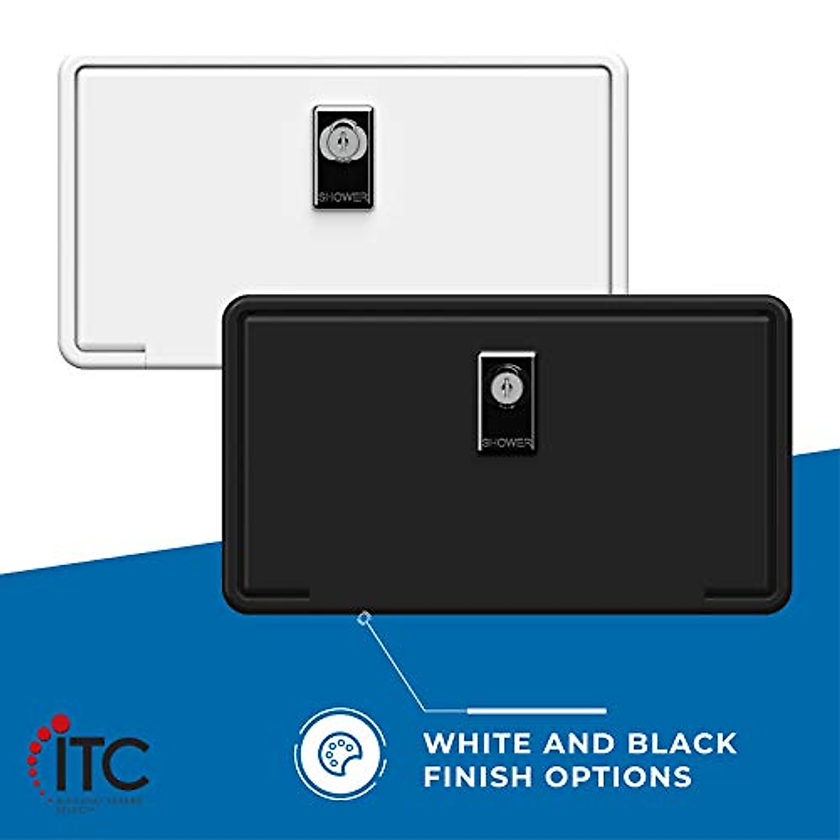 ITC Fontana RV or Boat Exterior Shower Box Kit Faucet with Shower Head (Locking Door Assembly - White with 5' Hose)