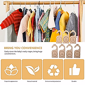 Baby Closet Size Dividers,Baby Closet Size Divider Wooden Baby Closet Organizers Hanging Closet Dividers from Newborn Infant to 24 Months for Home Nursery Baby Clothes(7 Pieces) (2)