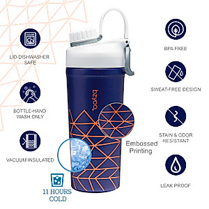 bzyoo 26oz Double-Walled Stainless Steel Insulated Tumbler with Straw Leak Proof Ideal for Smoothies, Ice Tea or Coffee Includes Mixer Ball BPA Free - Spidy Blue