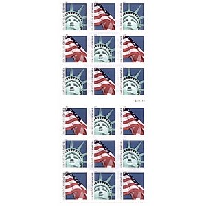 Forever Stamps Lady Liberty and Flag ATM Sheet of 18 Stamps Scott 4519b