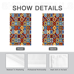 Double-sided garden flag Mexican Talavera Ceramic Tile Pattern Outdoor Flag Garden Flag Yard Outdoor Decoration （12×18in）.