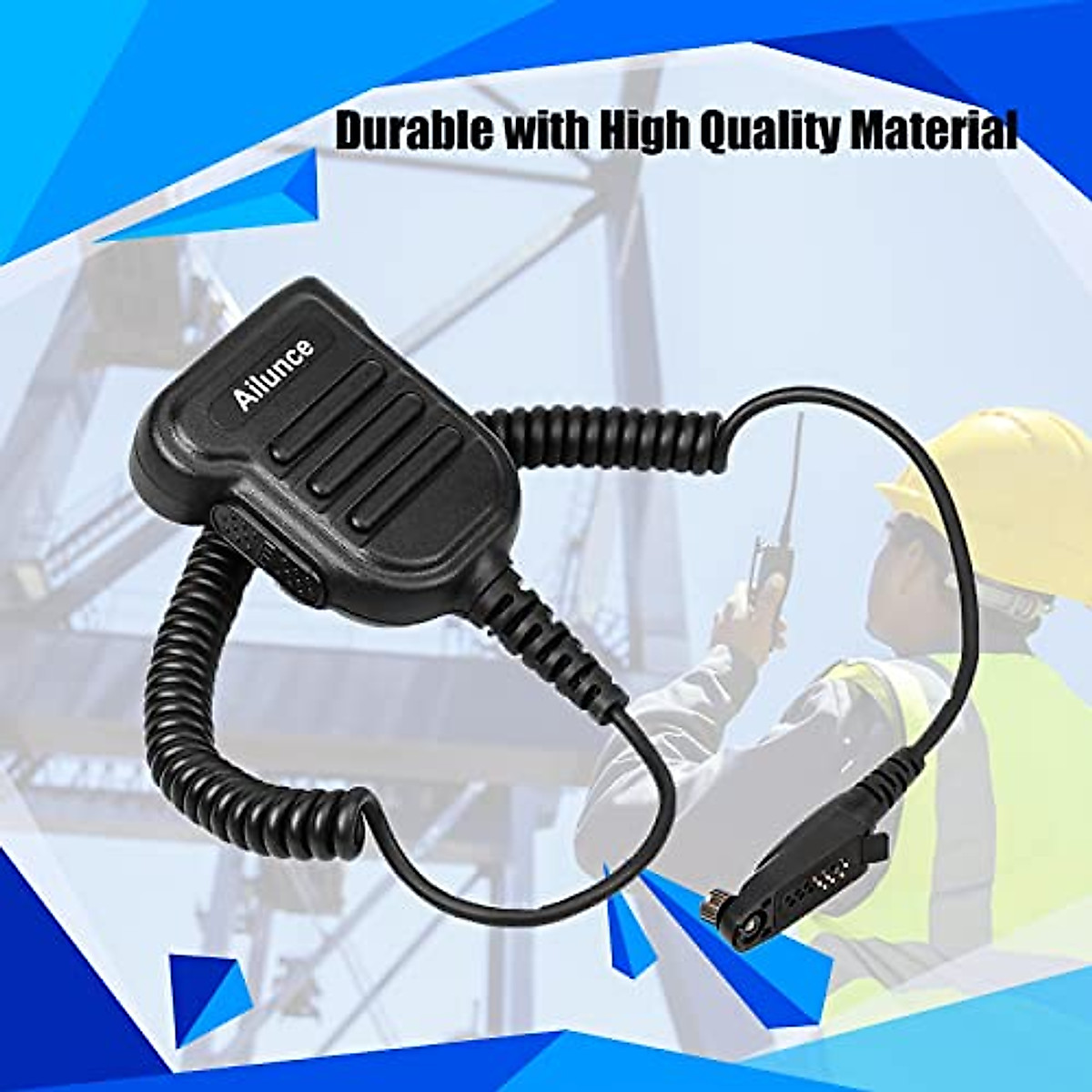 Ailunce HD1 Shoulder Speaker Microphone IP55 Anti-Splash 3.5mm Audio Jack Compatible with HD1 Retevis RT29 RT48 RB23 RT47 RB46 RT47V RT87 RT83 RT82 Walkie Talkie (1 Pack)