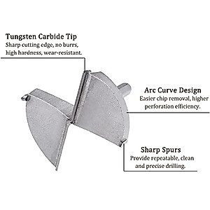 Kozelo Forstner Drill Bit - [75mm] Tungsten Carbide Auger Opener for Wood Furniture Hinge Woodworking Use, Hex Shank, Gray