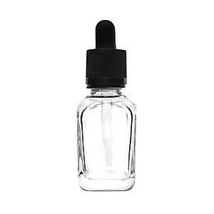 EISCO Heavy Duty Barnes Dropping Bottle, 30ml (1oz) - Transparent Soda Glass - 1ml Capacity Glass Dropper - Screw Cap with & Rubber Bulb