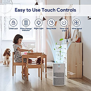 Air Purifier for Home Large Room, Bagotte 4-in-1 H13 HEPA Filter Air Purifier up to 1725 ft² in 60 Min, 24dB Quiet 4 Speeds 6 watts Sleep Mode Energy Saving, Remove 99.97% Dust Smoke Odor Ozone Free