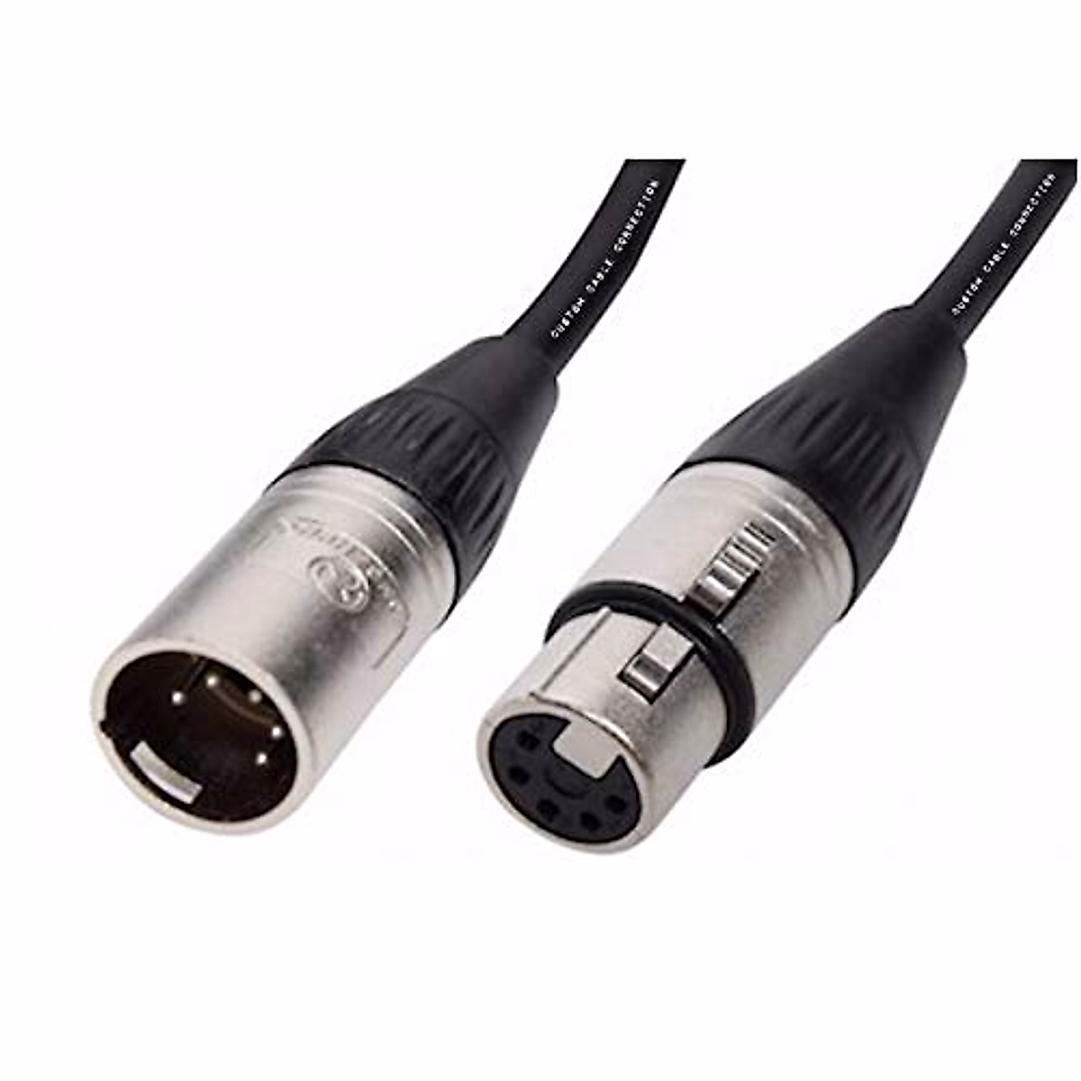 Custom Cable Connection 150 Foot 5-Pin XLR 24 AWG (Gauge) DMX512 Data Cable Male to Female for stage lighting, LED Uplights, DJ Lights and DMX512 Controller- made