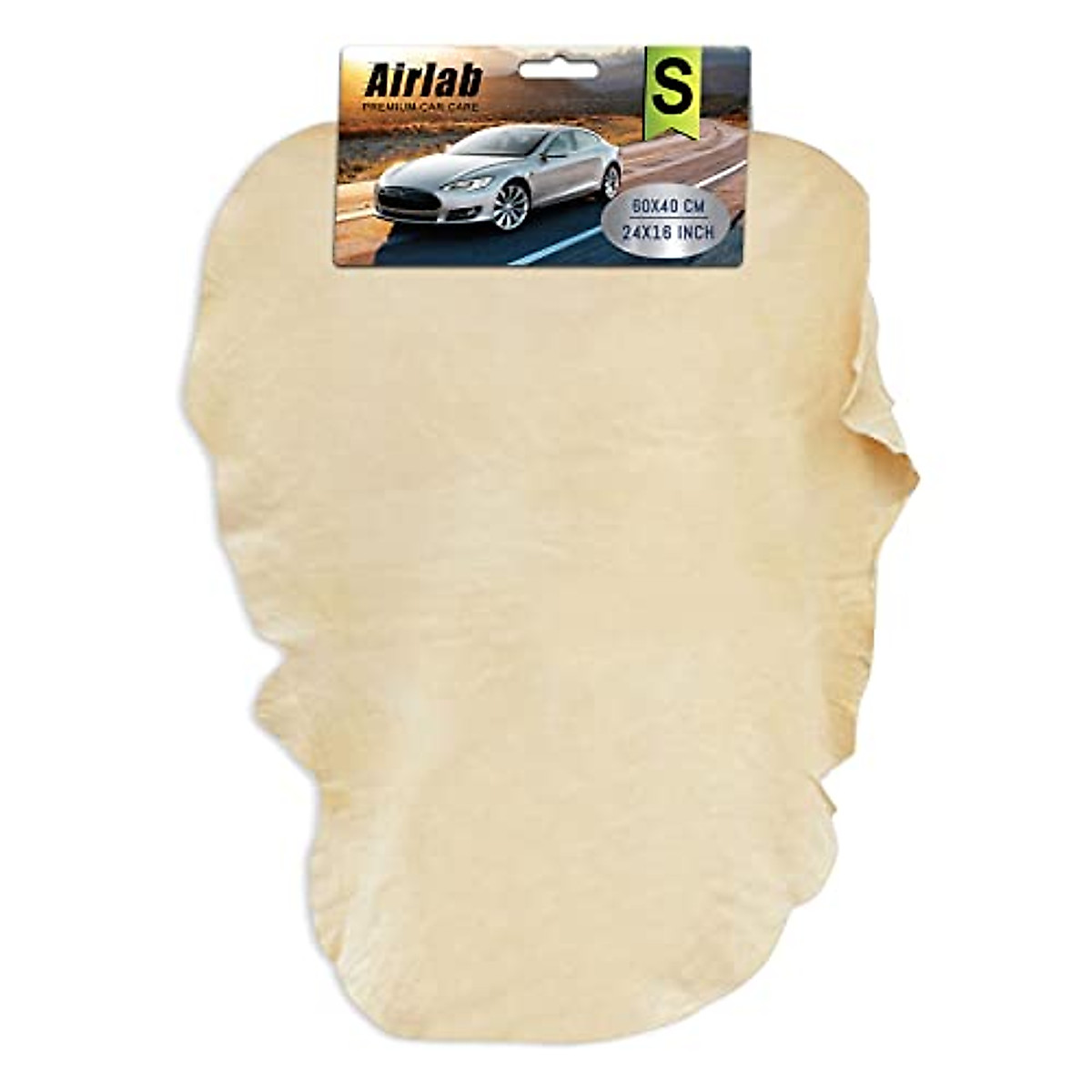 Chamois Cloth for Car Shammy Towel 24'' x 16'' (2.58 sq ft) Car Drying Towel Absorbent Real Leather Lint Free Streak Free for Car Wash 1 Pack
