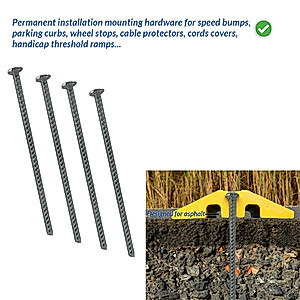 Electriduct 14" Rebar Spikes 1/2" Diameter (Pack of 16) Anchor Kit Galvanized Steel - Asphalt Mounting Hardware for Parking Curbs, Speed Bumps, Wheelchair Ramps, Cable Protectors, Cord Covers