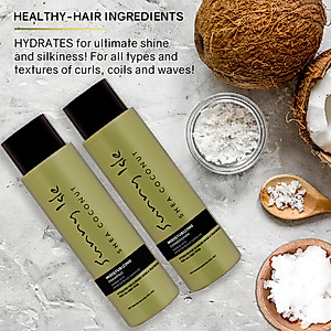 Sunny Isle Shea Coconut Moisturizing Conditioner 12oz | Infused with Jamaican Black Castor Oil | Curly Hair Conditioner | Quenches & Softens Dry Curls, Waves, Coils | Silicone, Paraben & Sulfate-FREE