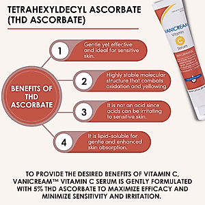 Vanicream Vitamin C Serum - Free of Dyes, Fragrance, Masking Fragrance, Lanolin, Parabens & Formaldehyde Releasers - For Sensitive Skin - 1.2 Fl Oz