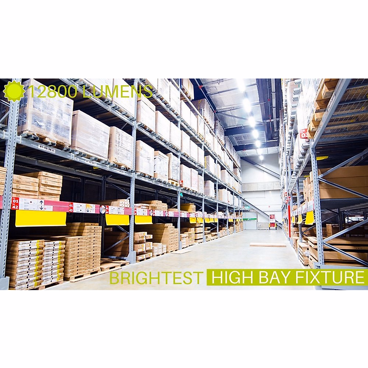 Four-Bros Lighting HB4-T8/LED/18W/850 4 Lamp LED High Bay Warehouse Shop Light Fixture T8 Single Ended Bulbs Included-11,440 Lumens