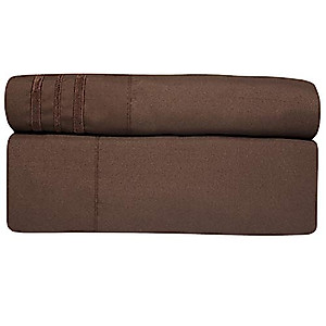 Queen Size Bed Sheets - Breathable Luxury Sheets with Full Elastic & Secure Corner Straps Built In - 1800 Supreme Collection Extra Soft Deep Pocket Bedding Set, Sheet Set, Queen, Brown