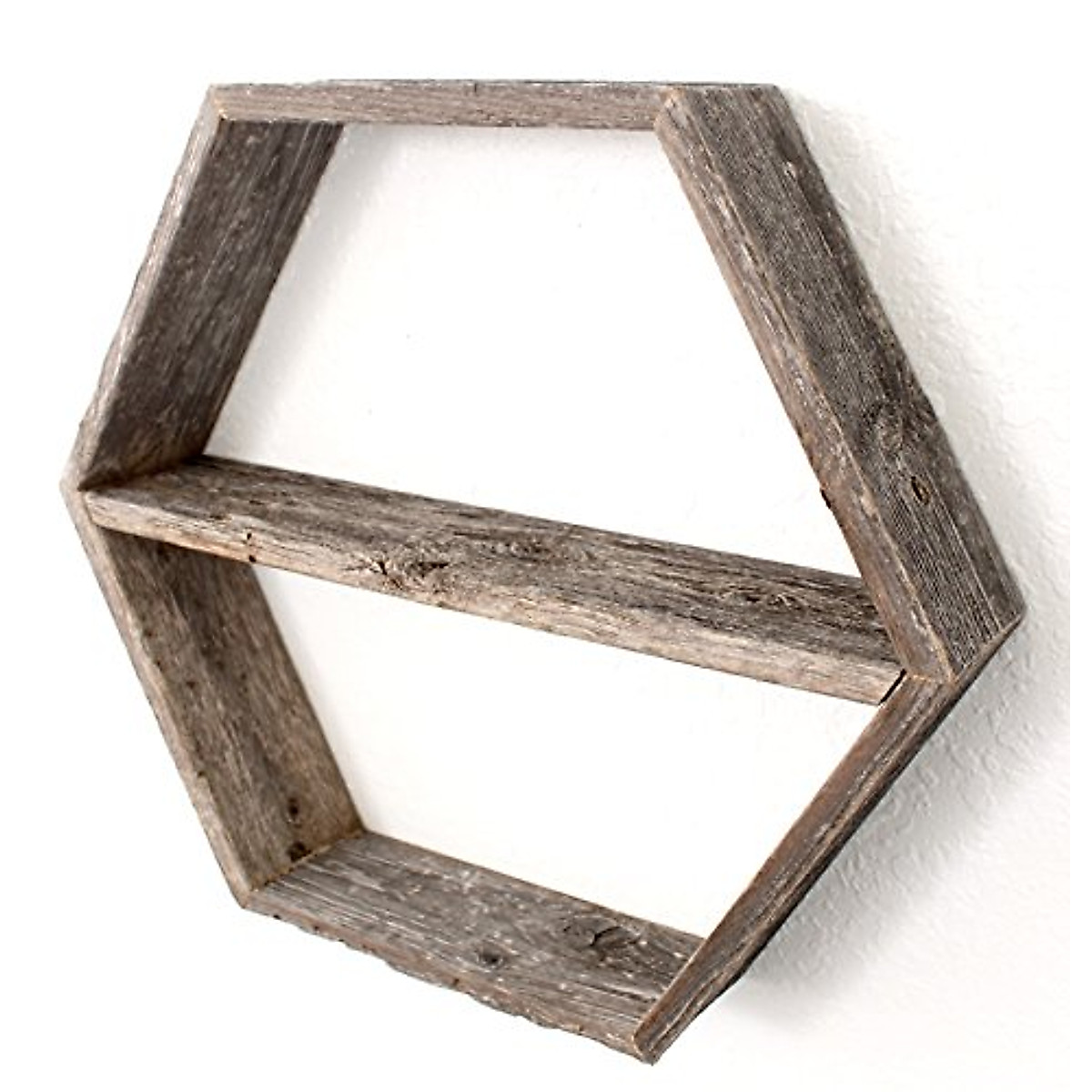 BarnwoodUSA | Rustic Wood Hexagon Shelf - 100% Up-Cycled Reclaimed Wood