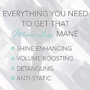 Leyla Milani Hair Detangler Brush - Miracle Brush Human Hair Brushes for Sensitive Scalp, Gentle Detangling, Shine, Volumizing, Nylon Boar Bristle, Best Paddle Brush for Women, Men, Kids (Black)