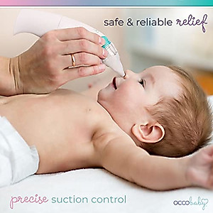 OCCObaby Baby Nasal Aspirator - 2 PK Baby Nose Suction Kit- Battery Operated Baby Nose Cleaner and Manual Baby Nose Sucker for Newborns, Infants and Toddlers - Congestion Relief for Babies