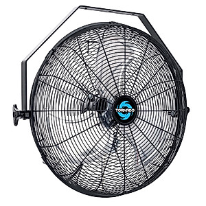 Tornado - 18 Inch High Velocity Industrial Wall Fan with TEAO Enclosure Motor - 4000 CFM - 3 Speed - 6.5 FT Cord - Industrial, Commercial, Residential Use - UL Safety Listed
