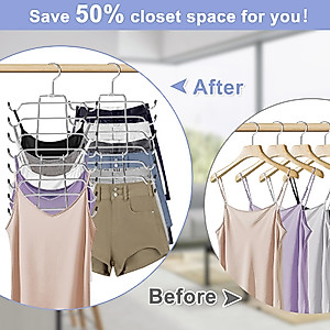 2Pcs Tank Top Hangers Space Saving Hanger Organizer Bra Hangers for Closet Organizer 360° Rotating Metal Closet Organizers and Storage Lingerie Hangers for Cami Bras Belts Swimsuits Lingeries Silver