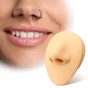 2 Pcs Silicone Nose Model, Soft Flexible Model Body Part Displays, Realistic Fake Nose, Piercing Practice Body Parts, Human Body Model for Jewelry Display, Practicing Suture, Mannequin Teaching Tool