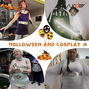 SUOSDEY Women Fashion Wide Elastic Belt Stretch Waist Belt with Easy Silver Buckle for Dresses,silver,S