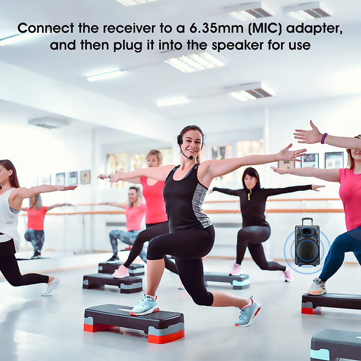 ZOWEETEK Wireless Microphone Headset,UHF Wireless Headset Mic,UHF Headset Mic System,165ft Range,Support PA System,Power Amplifier,Voice Amplifier for Teachers,Fitness Instructor,Training,Lecturers