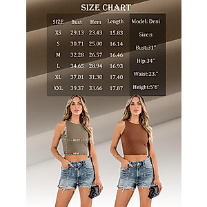 EFAN Womens Sexy Sleeveless High Neck Crop Tops Workout Cute Racerback Cropped Tank Tops Summer Clothes Teen Girls White S
