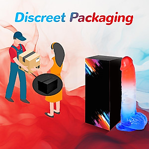 Huge Thick Clear Dildo 2.35" Diameter 11" Long, XL Big Fat G Spot Anal Dildos with Strong Suction Cup, Red Blue Jelly Soft Real Dildo Women Couples Male Adult Sex Toys, Strap On Penis Female Sex Toy