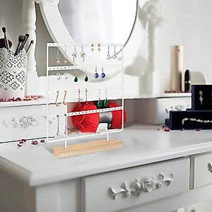 Mocolo Earring Holder Stand, Earring Organizer Display Holder Stand for Hanging Earrings(88 Holes & 4 Layers) (White)