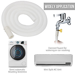 BEWAVE Air Conditioner Drain Hose Kit, Universal Durable Drain Pipe for Mini Split AC Ductless Heat Pump, Portable AC Washer Dishwasher, 20 FT