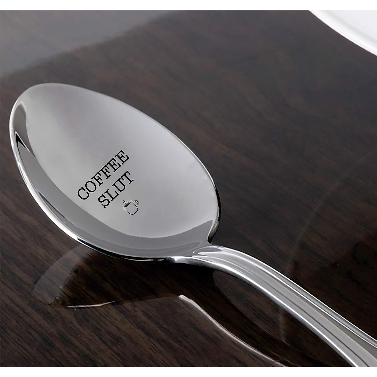 Coffee Slut Engraved Stainless Espresso Spoon Token Of Love Gifts For Coffee Lover Her Best Friend On Birthday Anniversary Special Occasions