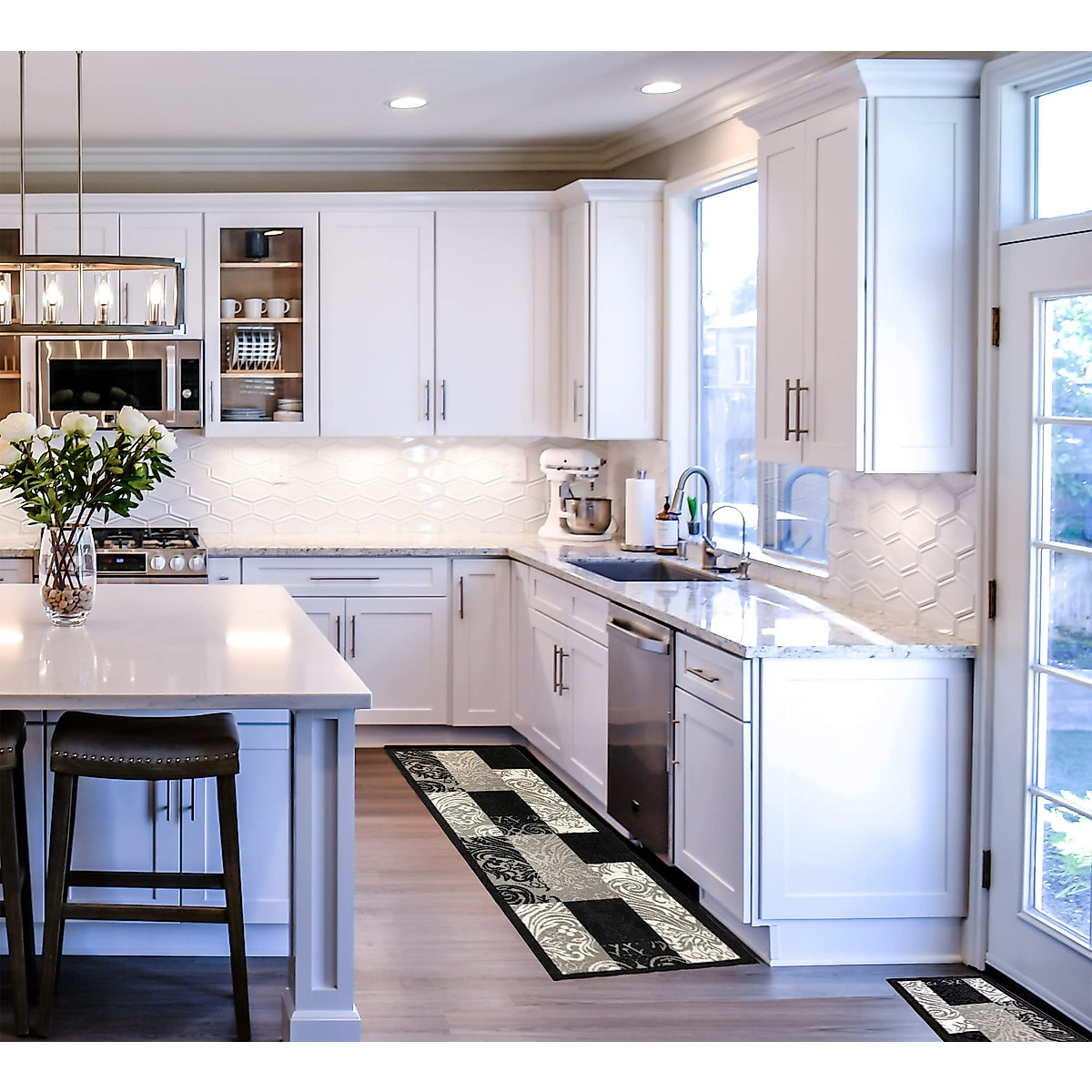 Gloria Non Slip Stain Resistant Rubber Back Kitchen Rug Kitchen Runner Kitchen Mat Carpet for Kitchen (KitchenSet, 2702)