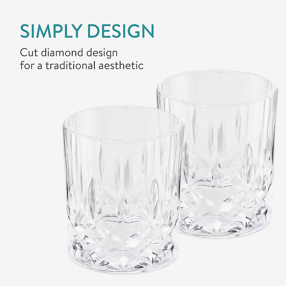 Navaris Glass Whiskey Tumblers (Set Of 4) - 9.8 oz Drinking Glasses And Gift Box - For Daily Use, Parties and Social Gatherings - Dishwasher-Safe