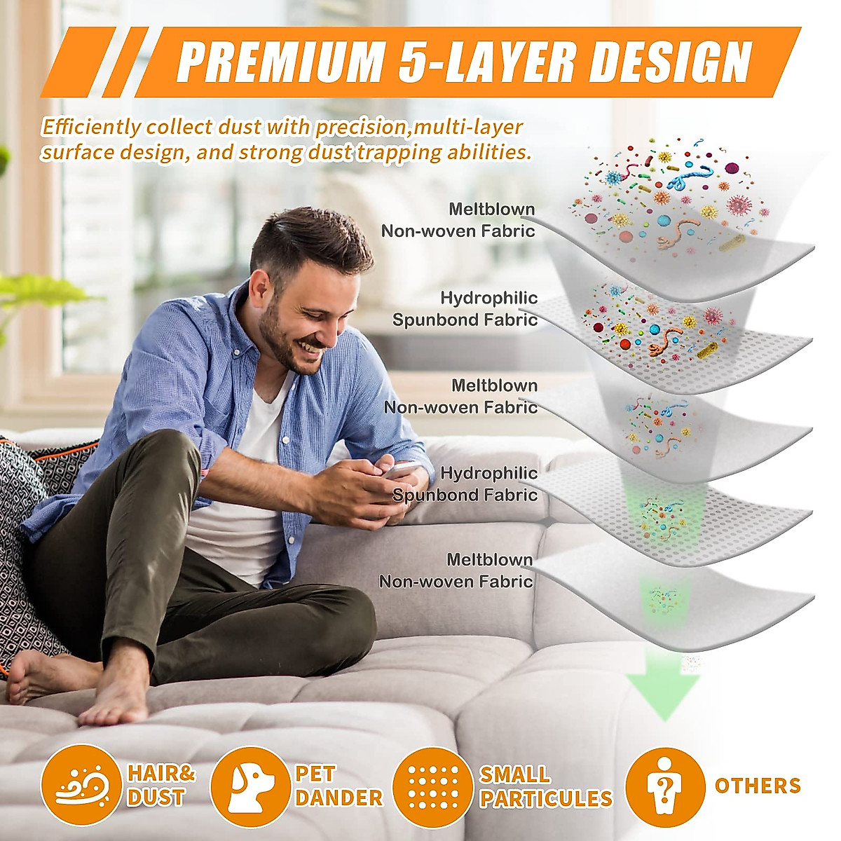 10 Pack Vacuum Cleaner Bags For Miele Gn Vacuum Cleaner With 3 Pcs Motor Protection Filters and 3 Pcs Air Clean Filters，Compatible with Miele GN Classic C1 Complete C1 Complete C2 Complete C3 S2 S5 S8