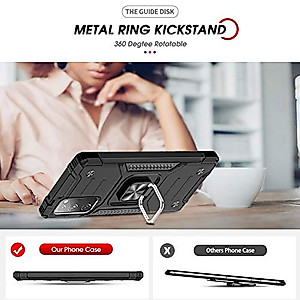 LeYi for Samsung Galaxy S20 FE Case, Samsung S20 FE 5G Case with [2 x Tempered Glass Screen Protector] for Men Women, [Military-Grade] Protective Phone Case with Ring Kickstand for S20 FE 5G, Black