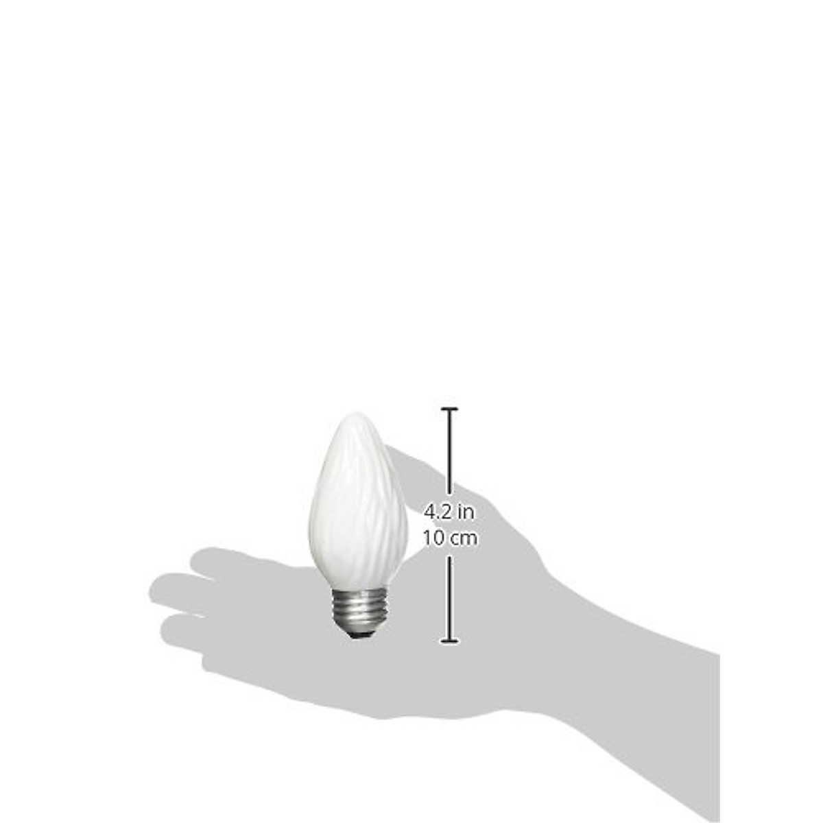 G E LIGHTING 75338 Medium Base Flame Shaped Decorative Bulb, 25W/120V, White Finish, Incandescent 2-Pack,