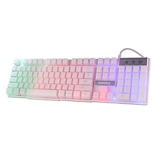 Bosswiz Gaming Keyboard, K80 3 Color Backlight LED, Mechanical, USB, 104 Keys, Korean/English (QWERTY), Ambidextrous, Modern Style, Office Use