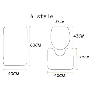DIY Custom Bathroom 3-Piece Set 3D Non-Slip Toilet Pattern Toilet Cover 3-Piece Bath Mat Carpet，Personalized Toilet Three-Piece Set