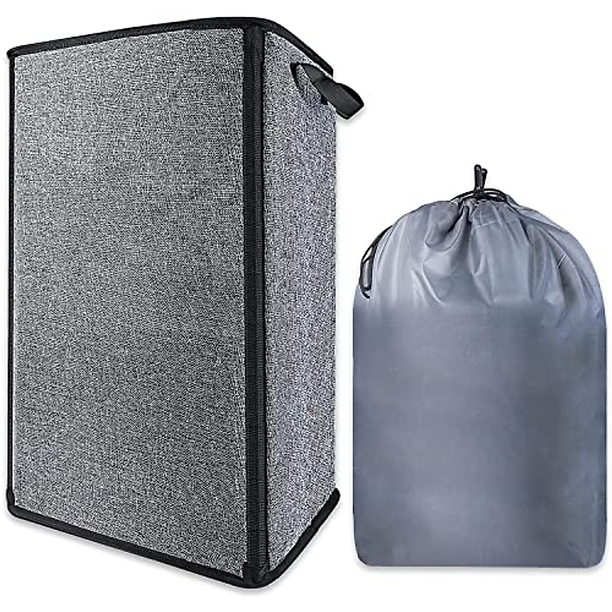 Large 90L, 25" Tall Collapsible Laundry Hamper with Removable Bag, Durable Freestanding, Sturdy Handles for Toys Clothes Bedroom, Bathroom, College Dorm, Grey