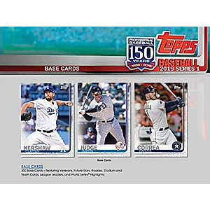 Hanger Box 2019 Topps Baseball Factory Sealed Series One with 67 Cards per Box Possible Autographs Rookies Game Used Relic Cards and More