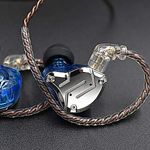 Wired Earbuds, in Ear Headphones, Gaming Earbuds, Earphones Wired with 4BA+1DD Hybrid 10 Drivers HiFi Bass in Ear Monitor, Noise Cancelling Earbuds Wired ZS10 Pro (No Mic, Blue)