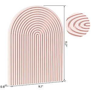 SSISSI Boho Rainbow Arch Tray - Wooden Jewelry Display Trinket Tray - Minimalist Decor Serving Tray - Shelf Decor Photo Props Pink