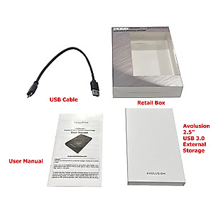 Avolusion HD250U3-WH 1TB USB 3.0 Portable External Gaming Hard Drive (for XBOX One X, S, Gen1, Pre-Formatted)