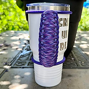 Creating Unique Designs Handmade Elastic Tumbler Handles 20 30 32 40 oz (Handle Only) (Purple blend lavender)