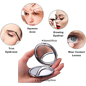 Compact Crystal Pocket Makeup Mirrors,Letter ABCD Mirrors Set Include 1 Letter Mirror 1 Letter Love Knot Bracelets for Bachelorette Party Bridesmaid Proposal Gifts ,Wedding Party Gifts. (Champagne C)