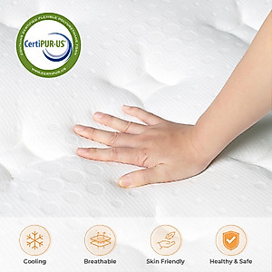 Vesgantti Twin Mattress, 12 Inch Memory Foam Hybrid Mattress in a Box with Individual Pocket Spring, Twin Size Mattress for Pressure Relief, Motion Isolation, Medium Firm Support