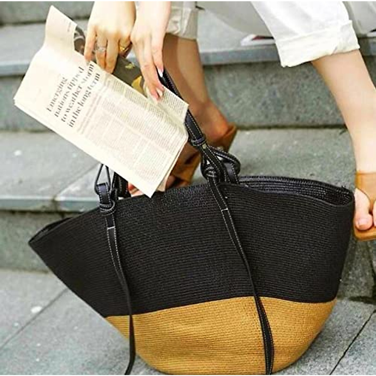 Womens Tote Bags Straw Beach Bag Shopping Grocery Bags Large Tote Woven Beach Hobo Bag Large Size Straw Purse