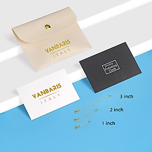 Gold Necklace Extenders 14k Gold Plated Extender Chain 925 Sterling Silver Extension Bracelet Extender Gold Chain Extenders for Necklaces 3 Pcs (1 2 3 Inch)(Gold)