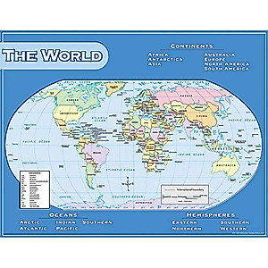 Teacher Created Resources World Map Chart, Multi Color (7658)