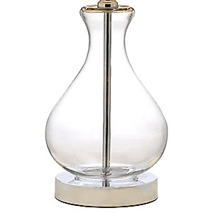 Catalina 19896-001 Transitional Teardrop Clear Glass Table Lamp, 18, White
